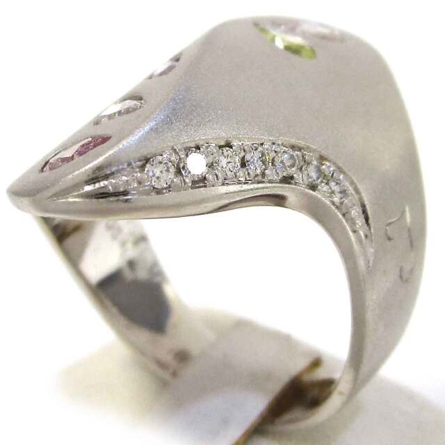 レディースリング ダイヤ/ブラウンダイヤ 750WG 13.5号 - TAN2400004 質屋・サンヤネット